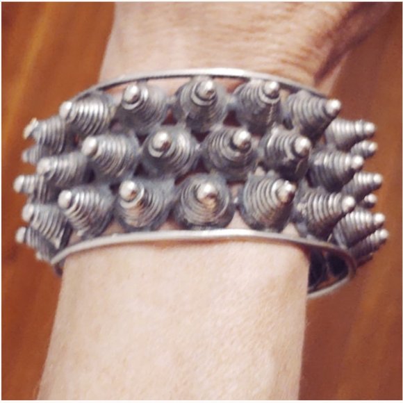 Vintage | Accessories | Antique Unisex Chinese Silver Spiked Cuff ...